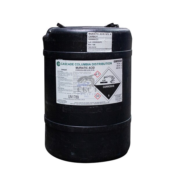 UN1798, Muriatic Acid-Hydrochloric Acid(31.45%),8,PGIII,15-Gallon Drum ...